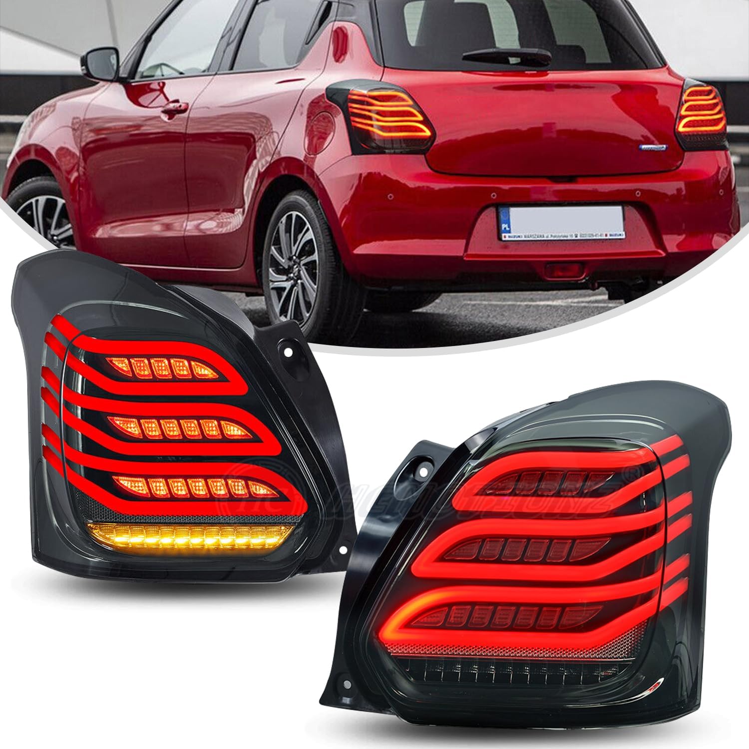 Amazon | HCMOTIONZ スズキ・スイフトスポーツ テールランプ テールライト 4代目（ZC33S型）H29-R3 LED オープニングアニメーション/流れるウインカー 左右2点 ...