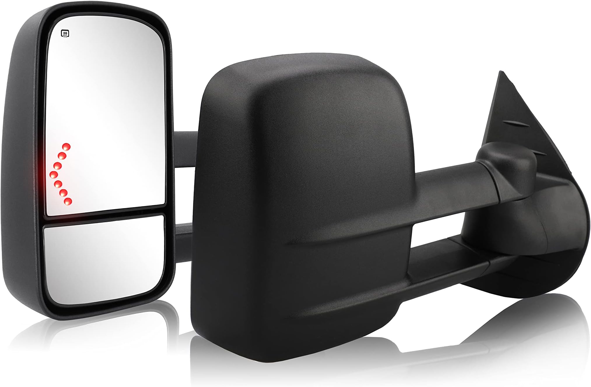 Amazon.com: Sanooer Power Folding Chrome Towing Mirrors Compatible with ...