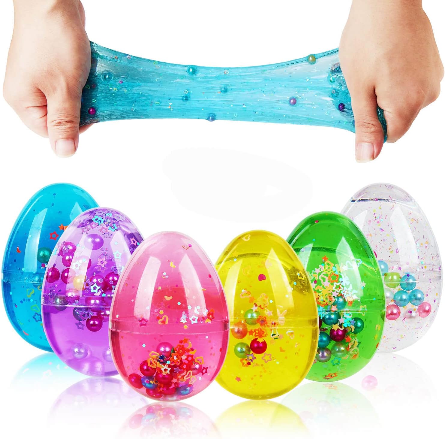 Amazon.com: Slime Eggs Stress Relief Toys Colorful Easter Eggs for Kids ...