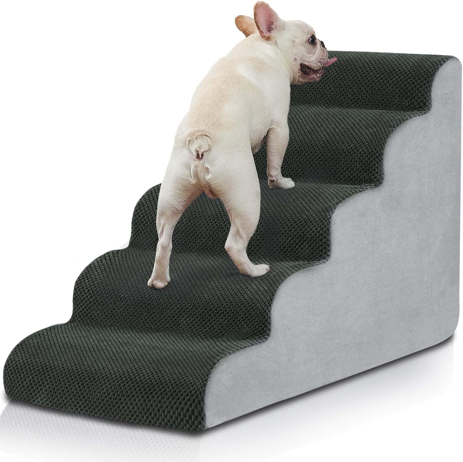 BOMOVA Dog Stairs for Small Dogs, 5-Step Dog Steps for Bed and Couch ...