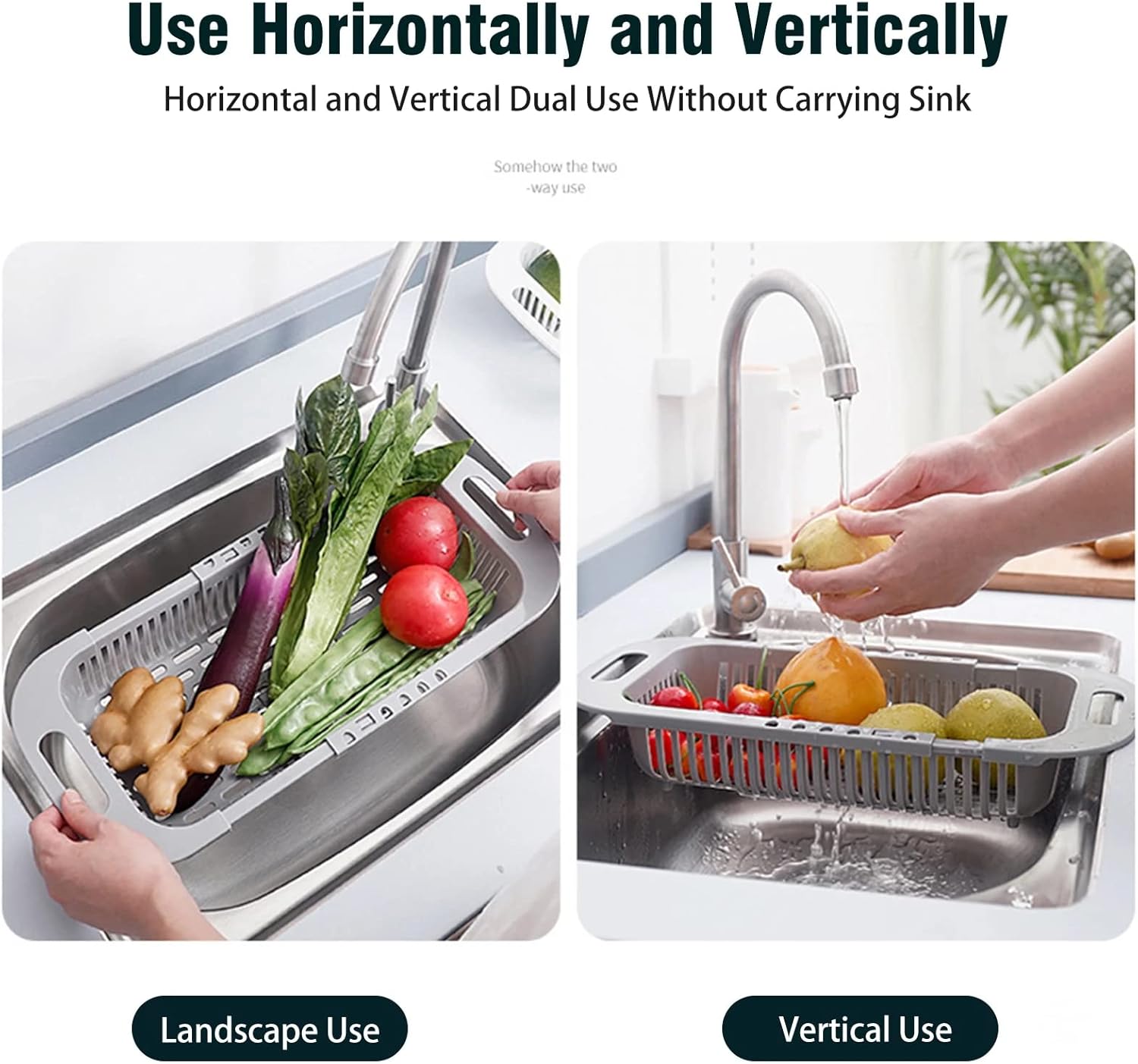 MKKJ Extend – Cesta de drenaje para fregadero de cocina colador sobre ...