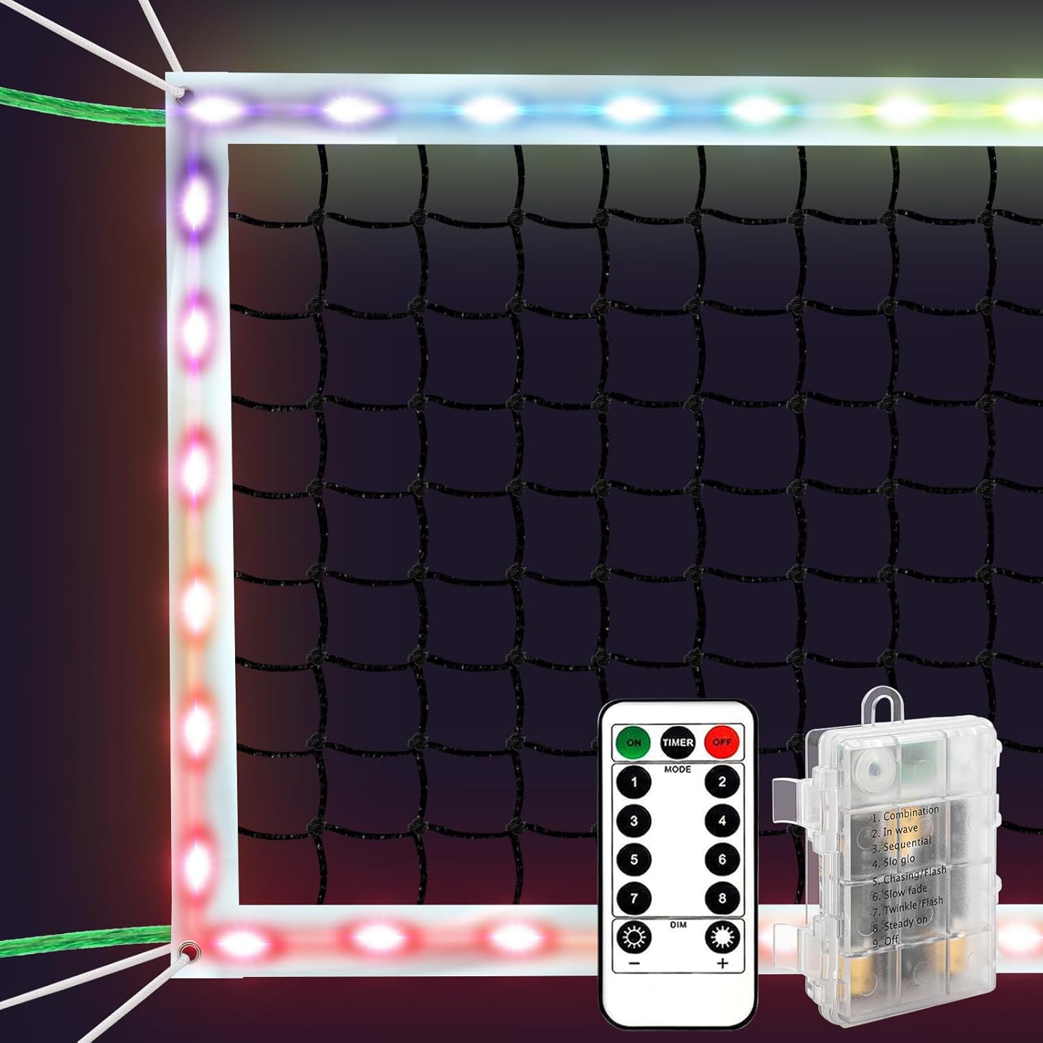 Amazon.com : LED Volleyball Net Outdoor Heavy Duty 32 X 3 Ft with ...