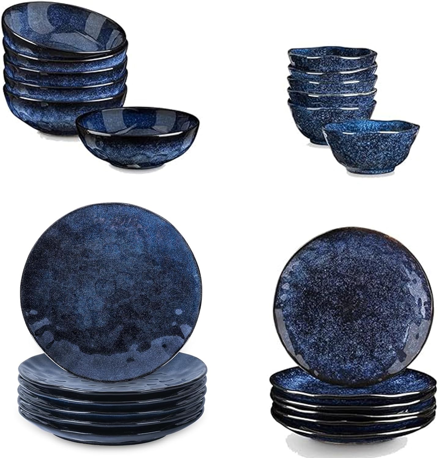 Amazon.com | 24-Piece Ceramic Dinnerware Set for 6, Ceramic Dinner ...