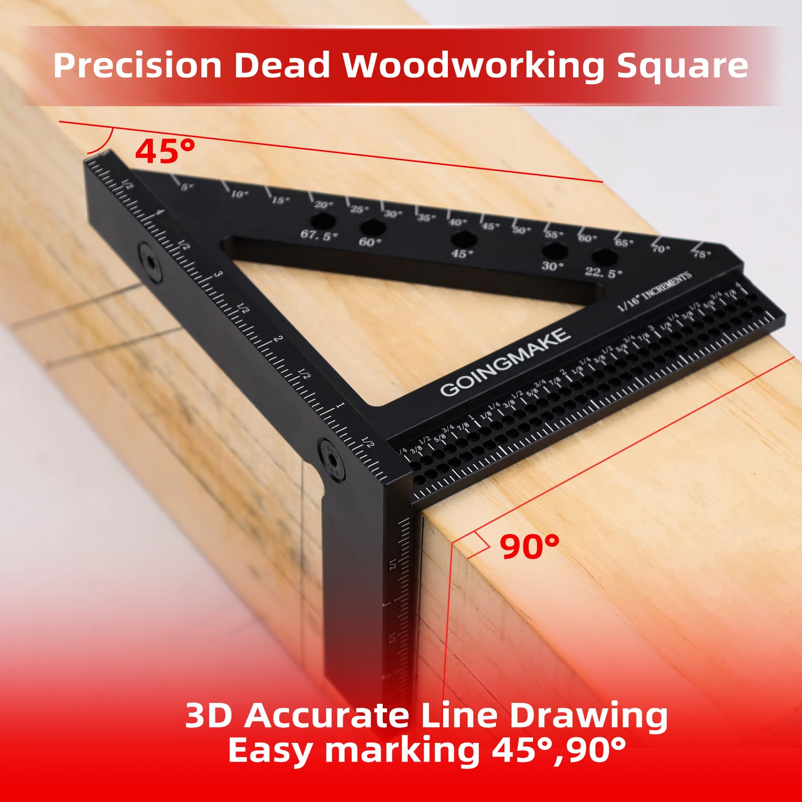 Snapklik.com : GOINGMAKE 4 In 1 Carpenter Square 4 X 5 Inch Precision ...