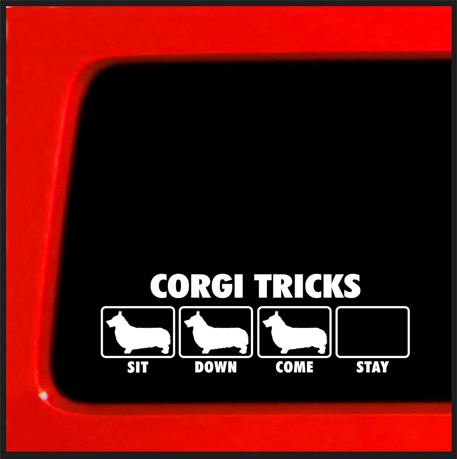 Amazon.com: Sticker Connection | Corgi Tricks Sticker Bumper Sticker ...