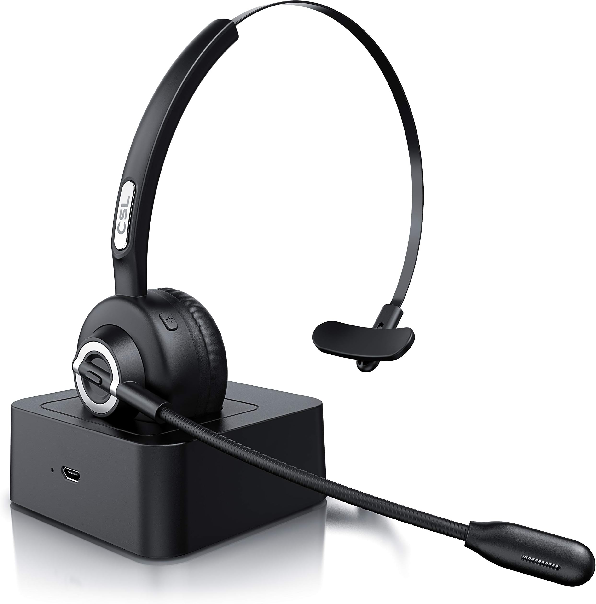 CSL - kabelloses Headset mit Ladestation - Mono Bluetooth Headset mit ...