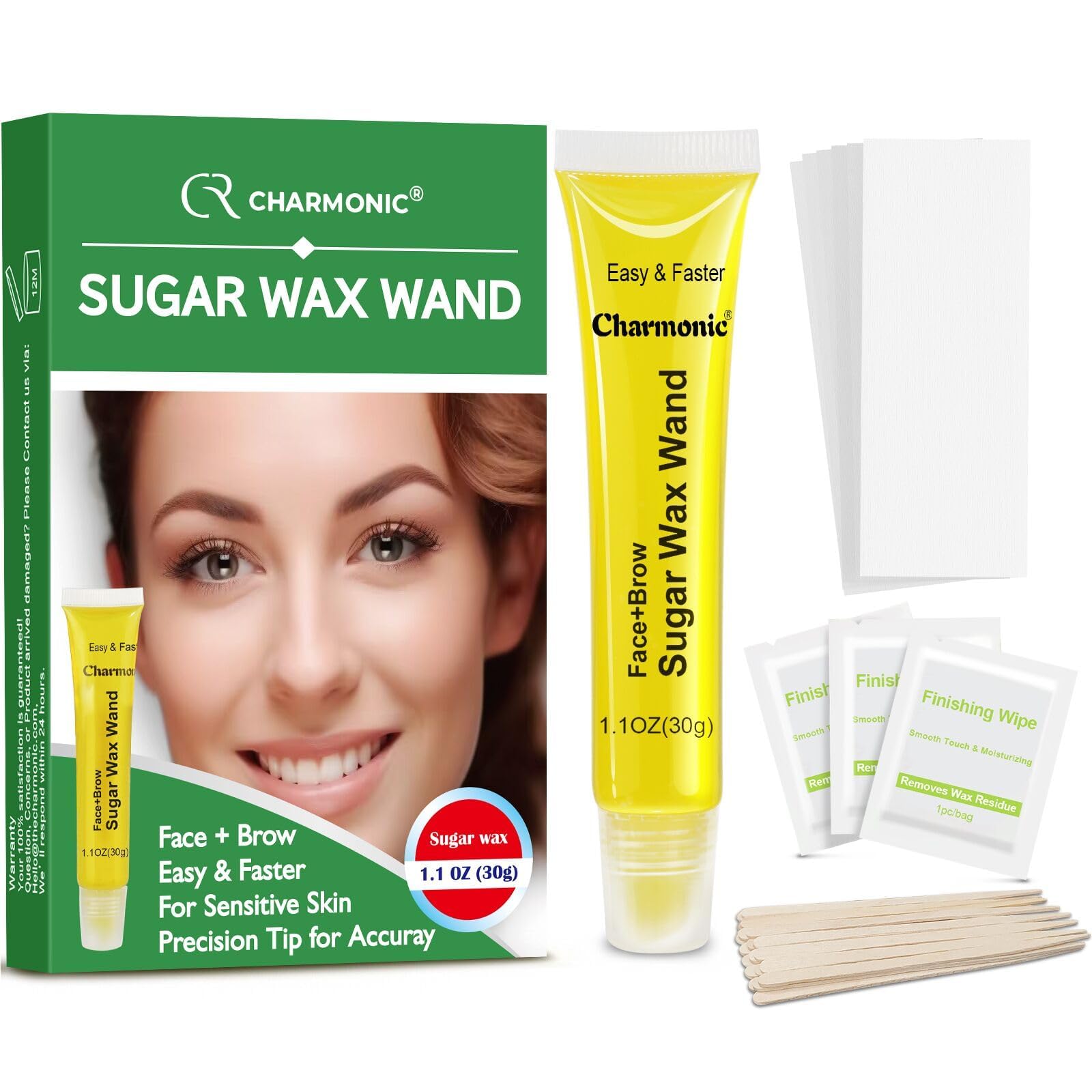 Amazon.com : 1.1 Oz/30g Portable Sugar Wax Wand Kit for Facial Shaping ...
