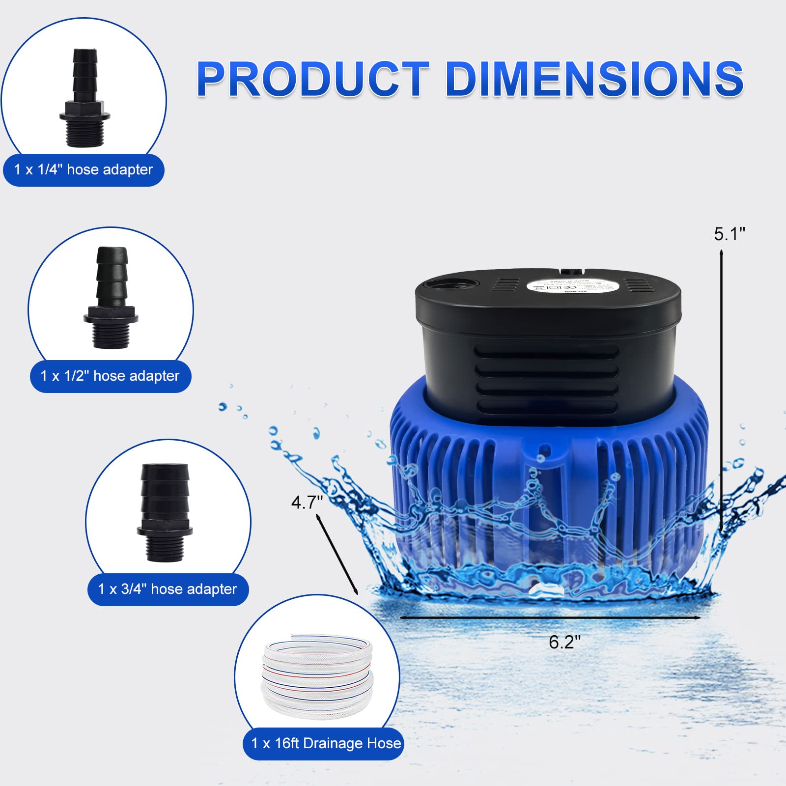 Jsp3200a Submersible Pump 3200 GPH Automatic Pool Cover Pump - 1/2 HP ...