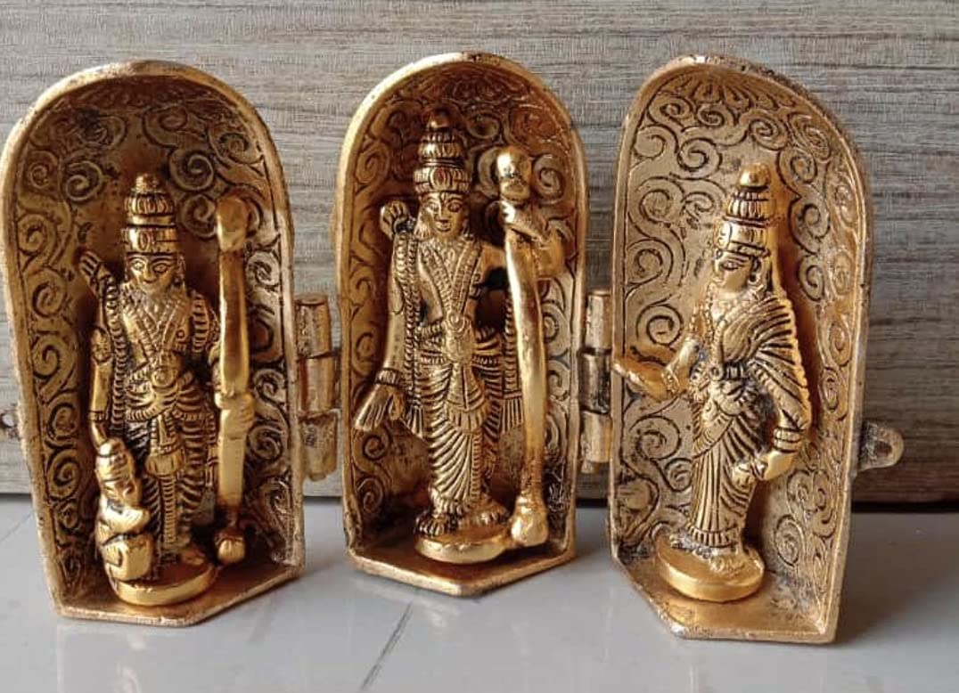 A Beautiful Gold Plated Metal Hindu God Lord Ram Darbar | Desertcart Cyprus