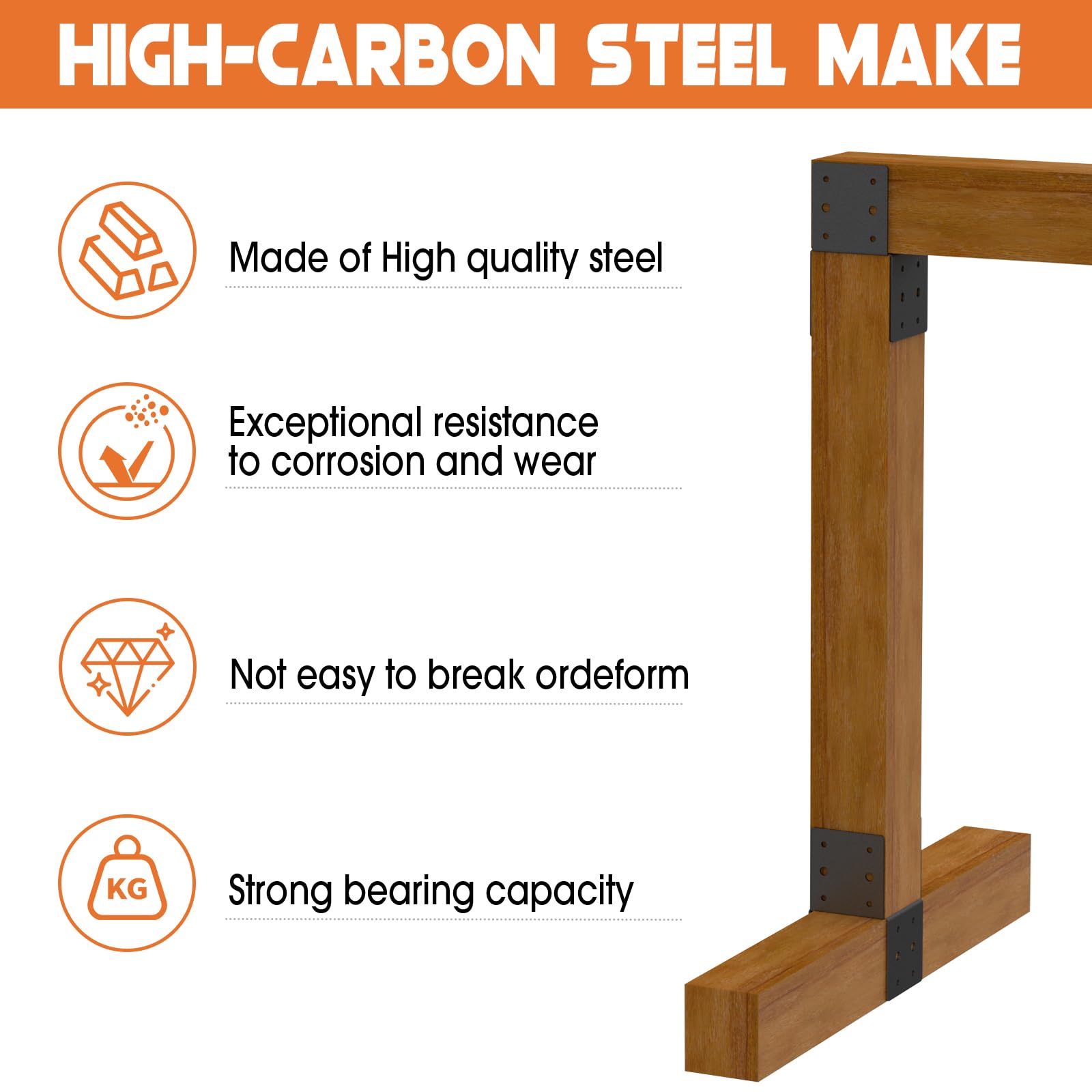 Snapklik.com : 4pcs Post Cap Connection Bracket, 4x4 Post Bracket, Wood ...