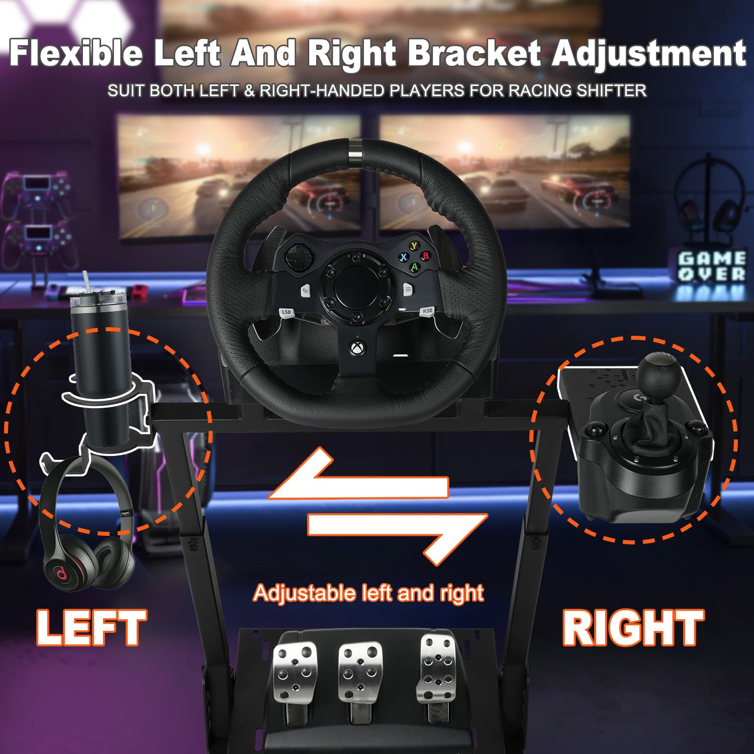 Snapklik.com : Racing Wheel Stand, Adjustable Steering Wheel Stand ...
