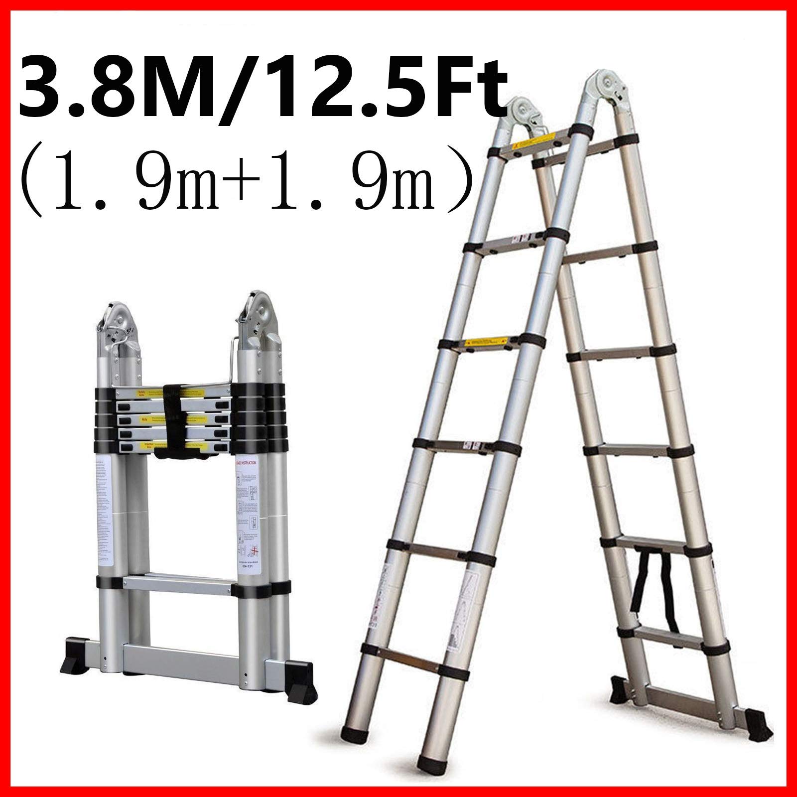 Collapsible Ladder 3.8M Aluminum Telescoping Ladder 3.8M Ladder Frame ...