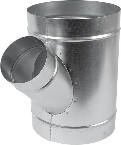 HVAC OV 45° Degree Ø8 x 8 x 4 Inch Wye-Shape Duct Splitter - Metal 3 ...