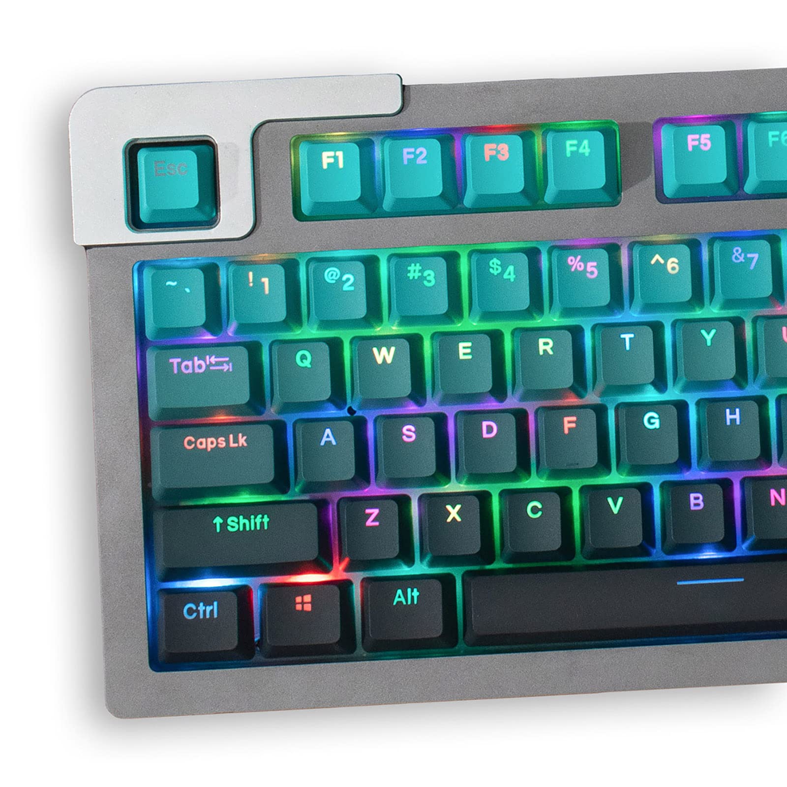 123 Keys Double Shot PBT Keycaps OEM Profile Gradient Cyan Backlight ...