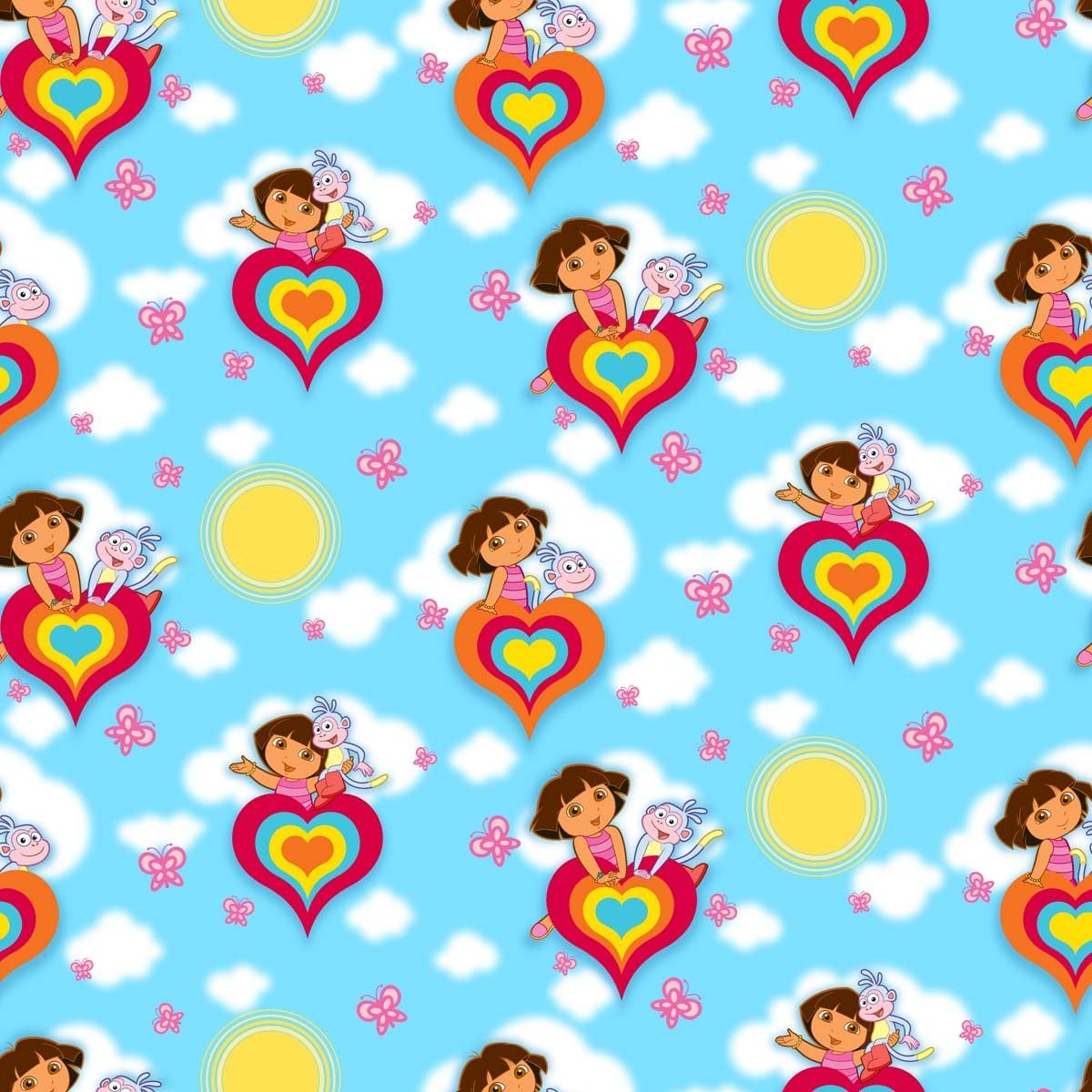 Amazon.com: Crafty Cuts 1-1/2-Yards Fleece Fabric, Dora The Explorer ...