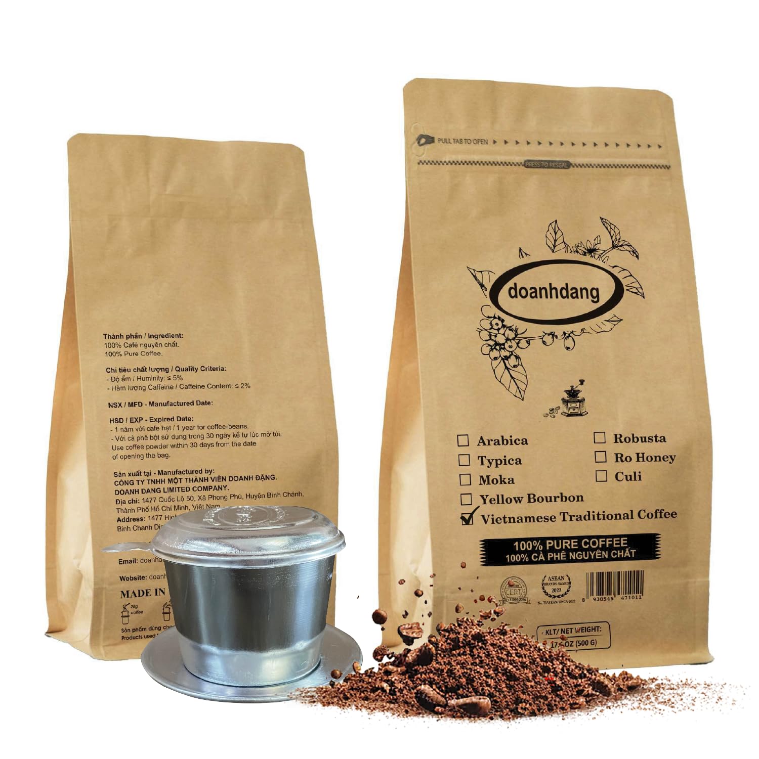 Amazon.com : doanhdang - 17 Oz Traditonal Vietnamese Coffee Blend ...