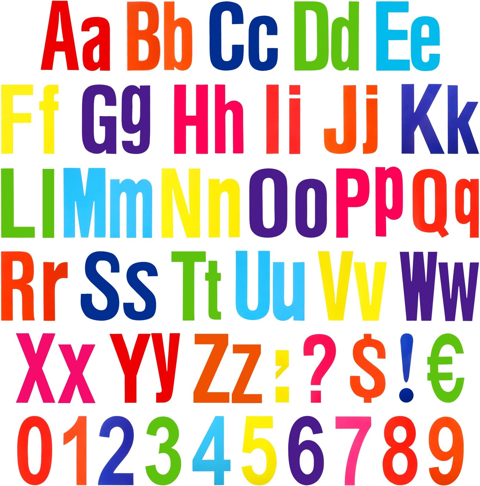 Amazon.com : 134 Pcs 5 Inch Bulletin Board Letters Colorful Alphabet ...