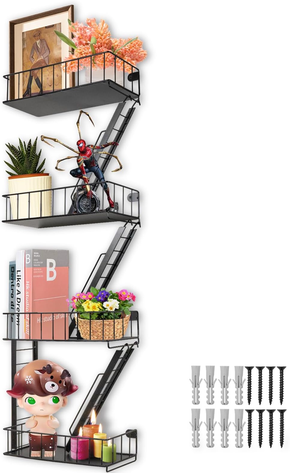 Amazon.com: INPARALLUV Fire Escape Shelf Fire Escape Wall Shelf Wall ...