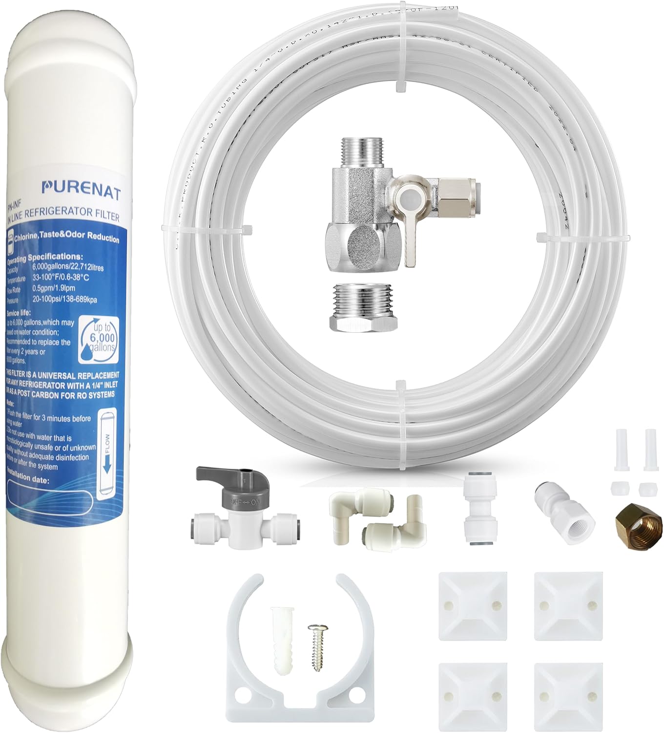 Amazon.com: Inline Water Filter Kit for Refrigerator and Ice Maker,1/4 ...