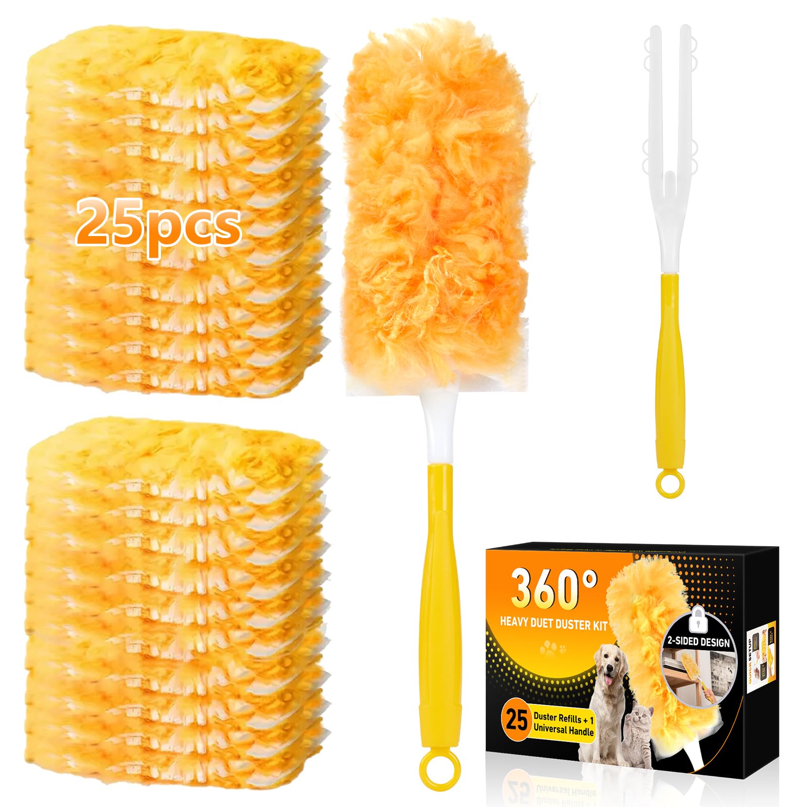 Amazon.com: 360° Duster Refills Kit for Swiffer Duster, 25 Pack & 1 ...