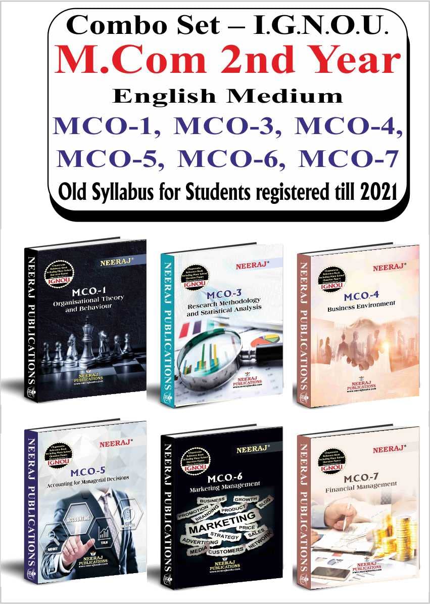 Buy NEERAJ IGNOU M.Com 2ND Year Set of 6 combo Books (MCO-1,MCO-3,MCO-4 ...