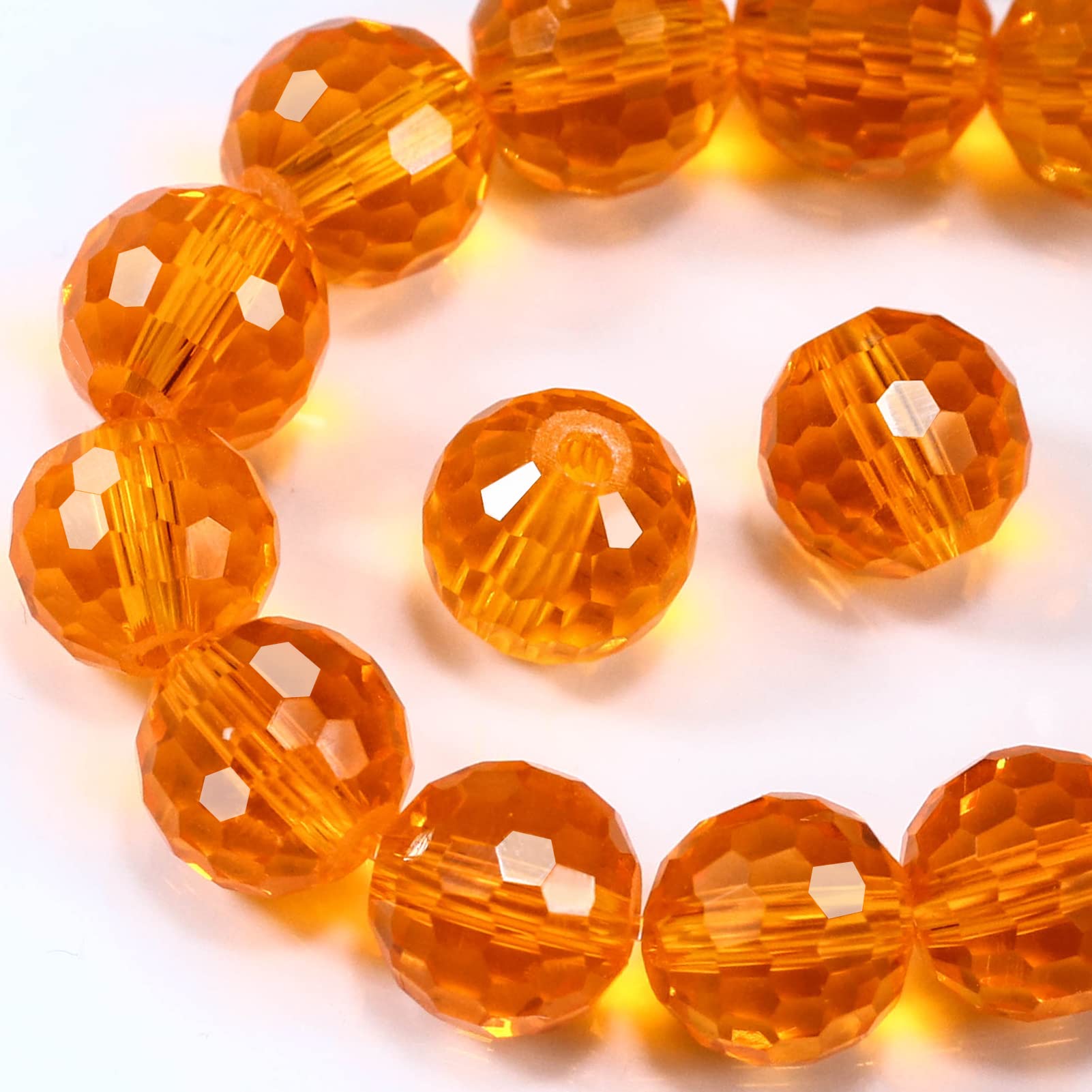 Amazon.com: Dowarm 10MM Round Crystal Beads for Jewelry Making, Orange ...
