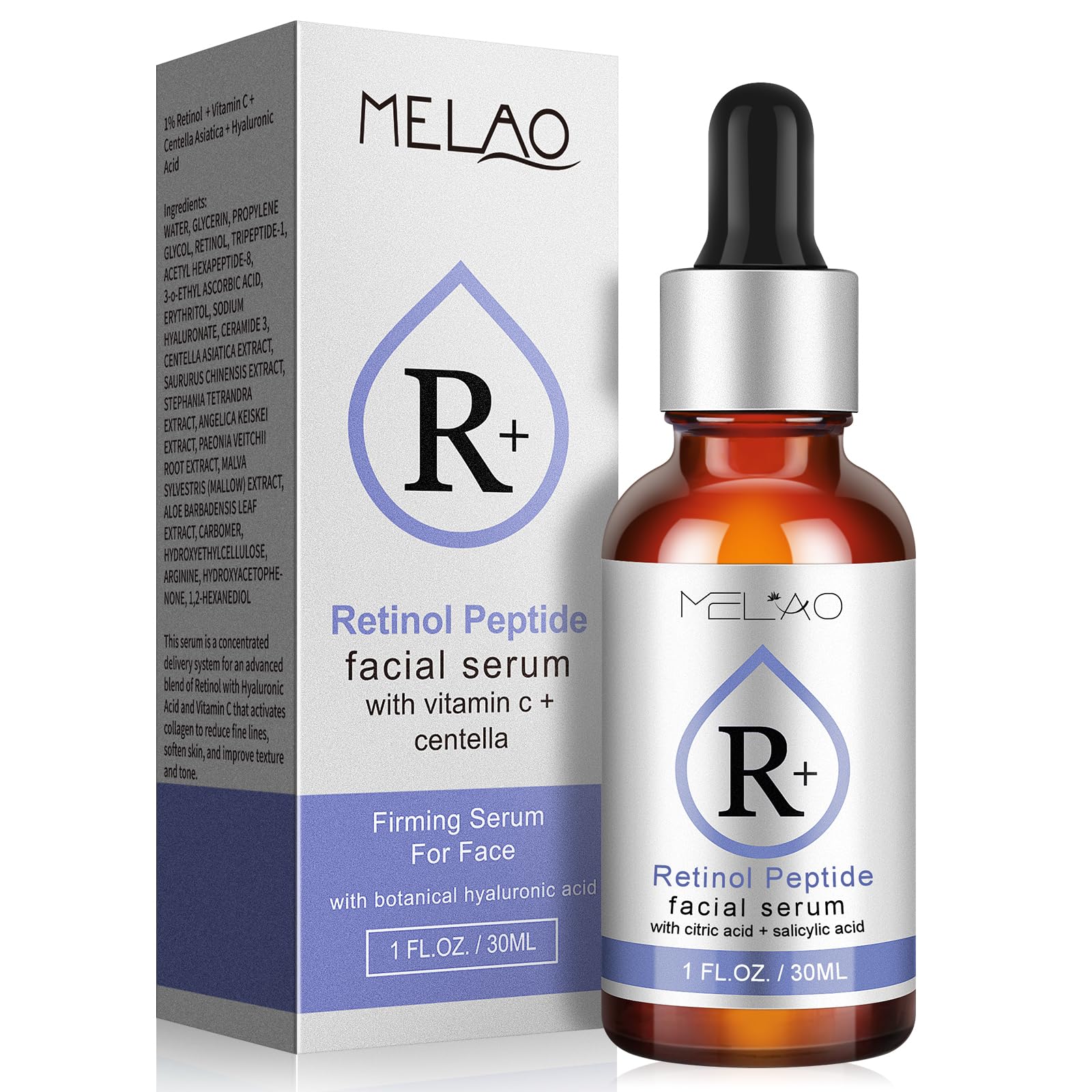 Amazon.com: Retinol Facial Serum with Vitamin C, Centella, Hyaluroinc ...