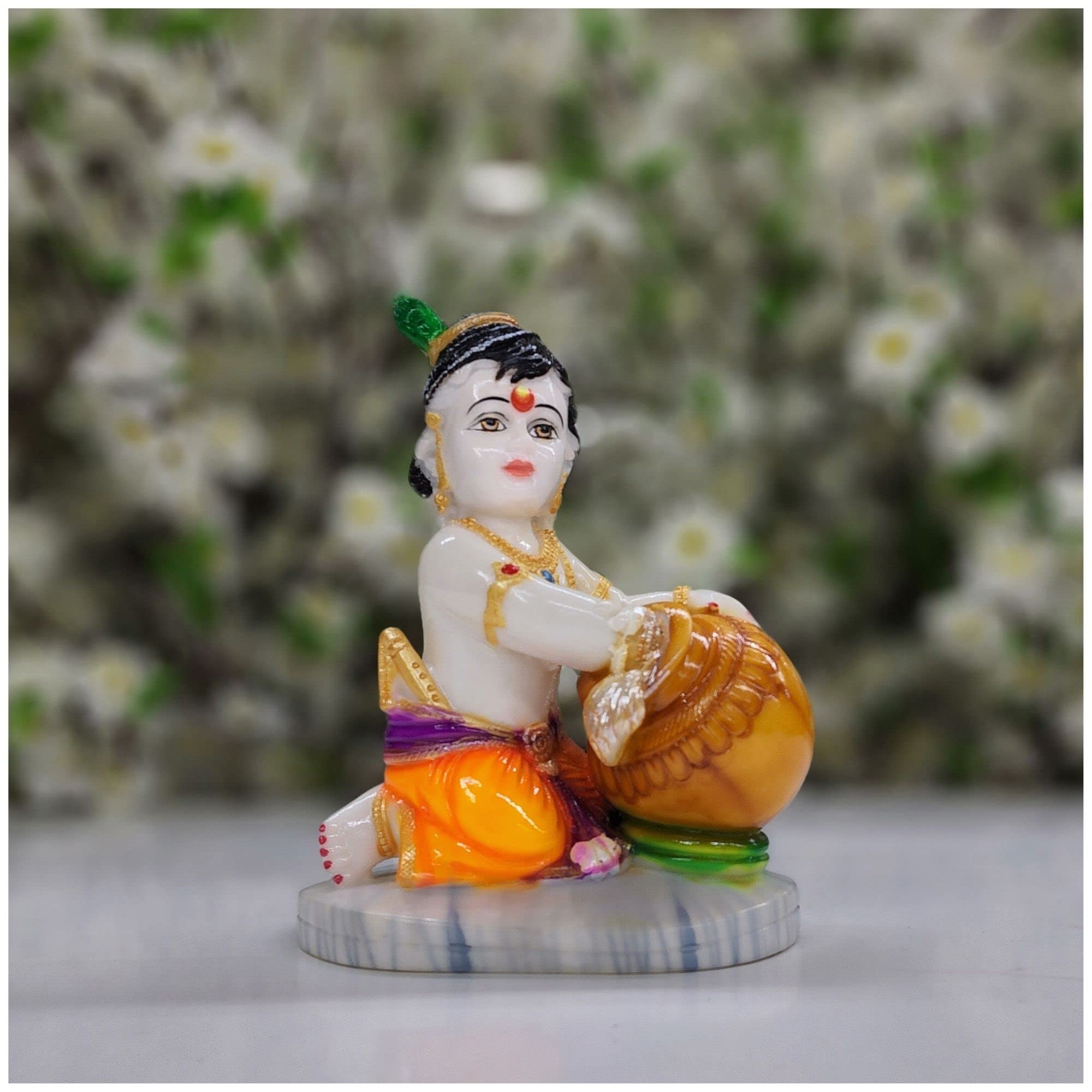 Buy AtoZ India Cart Baby Krishna Statue in Marble Dust Small Krishna ...