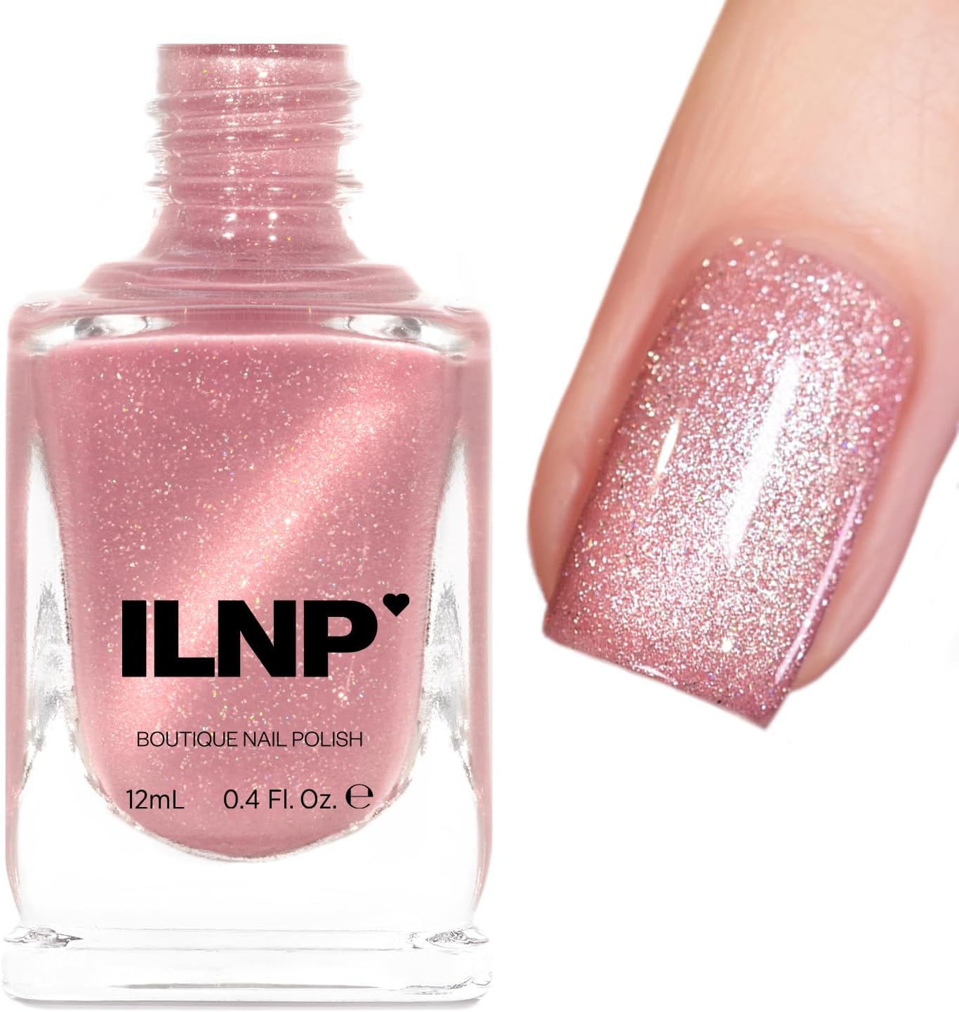 Amazon.com : ILNP Pink Suede - Delicate Pink Magnetic Holographic Nail ...