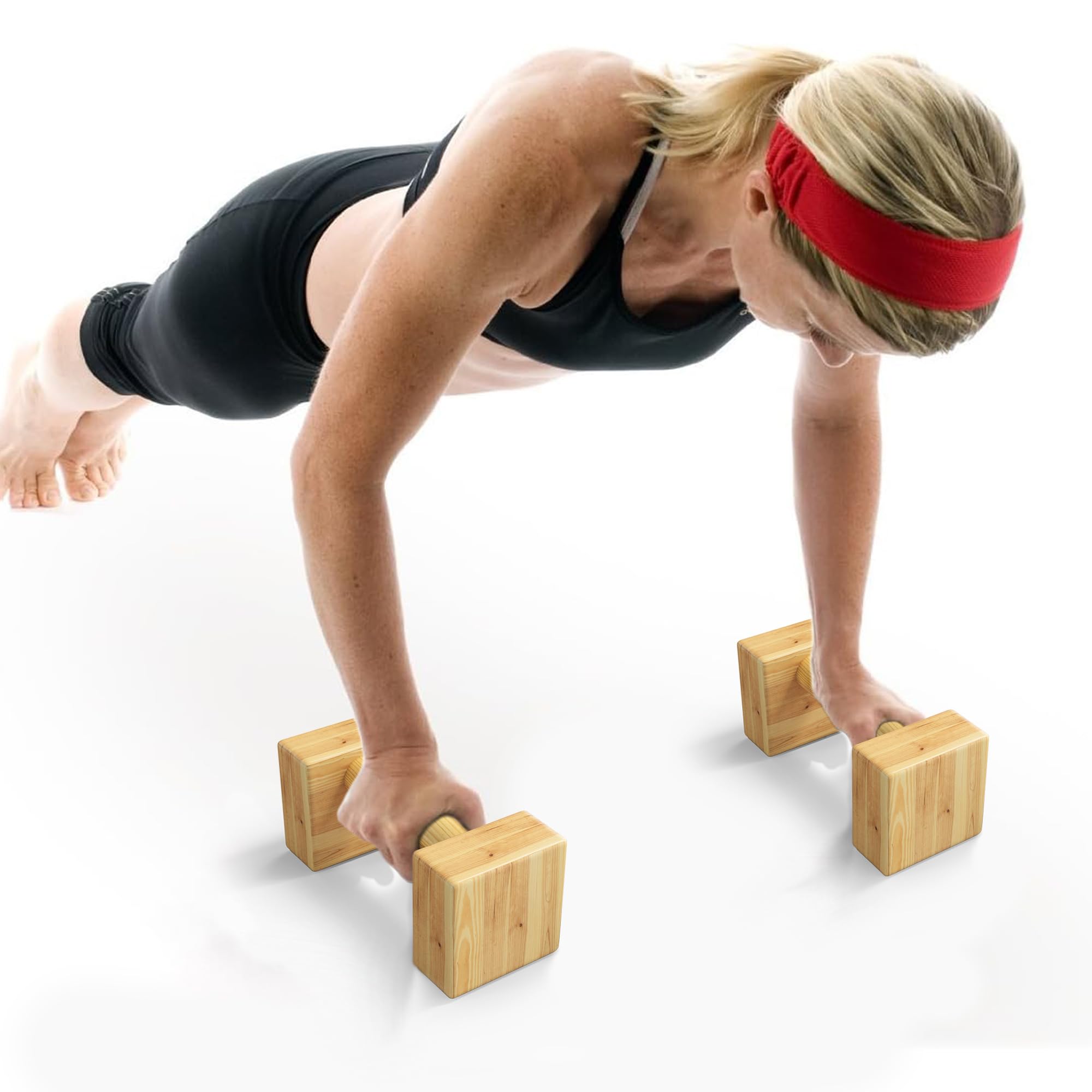 Parallettes Bars Wooden - Home Calisthenics Push Up Blocks Anti Slip ...