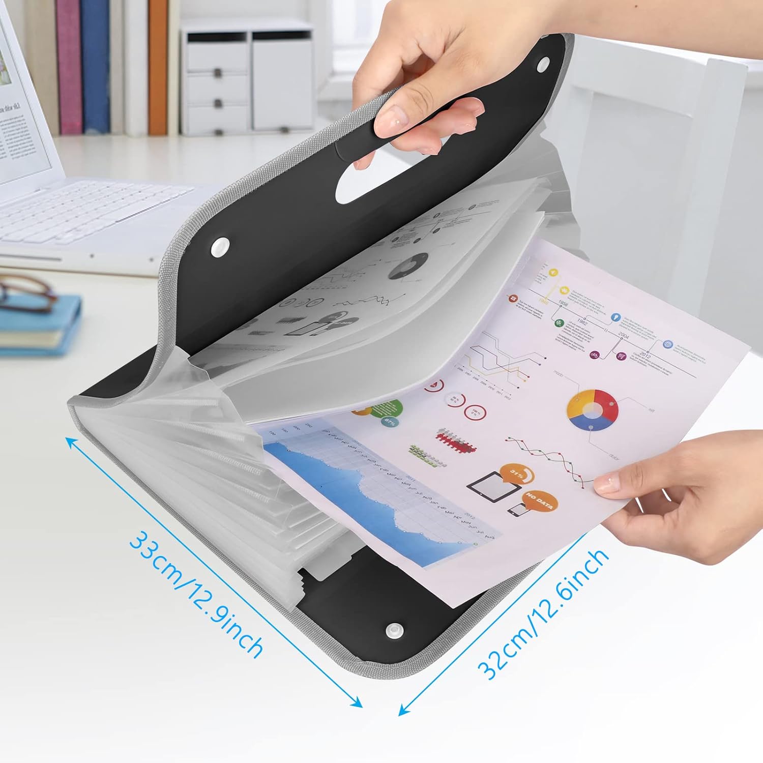 Buy FYY A4 Document Wallets, A4 File Folder with Handle, A4 Expanding ...