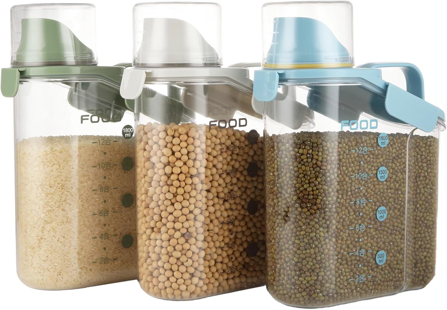 Amazon.com: SENENQU 3PACK Cereal Containers Storage, 2L Airtight ...