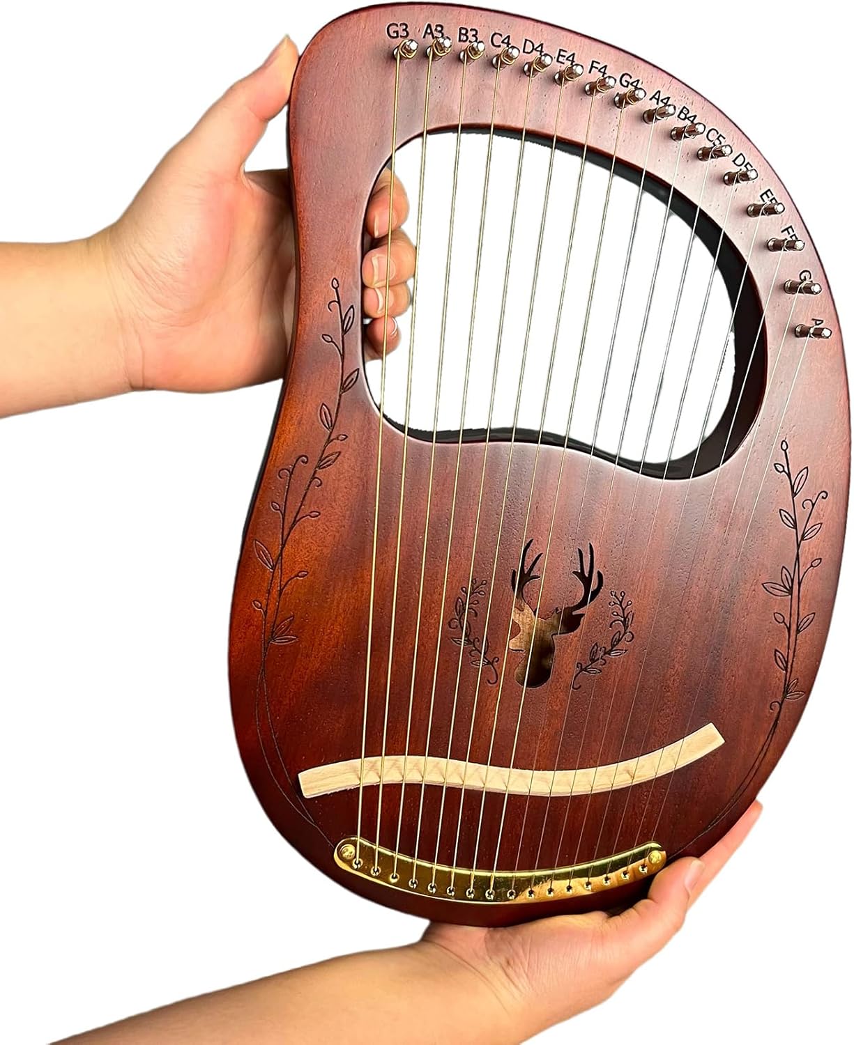 Amazon.com: Lyre Harp, 16 Metal Strings,Whole Mahogany Body Made ...