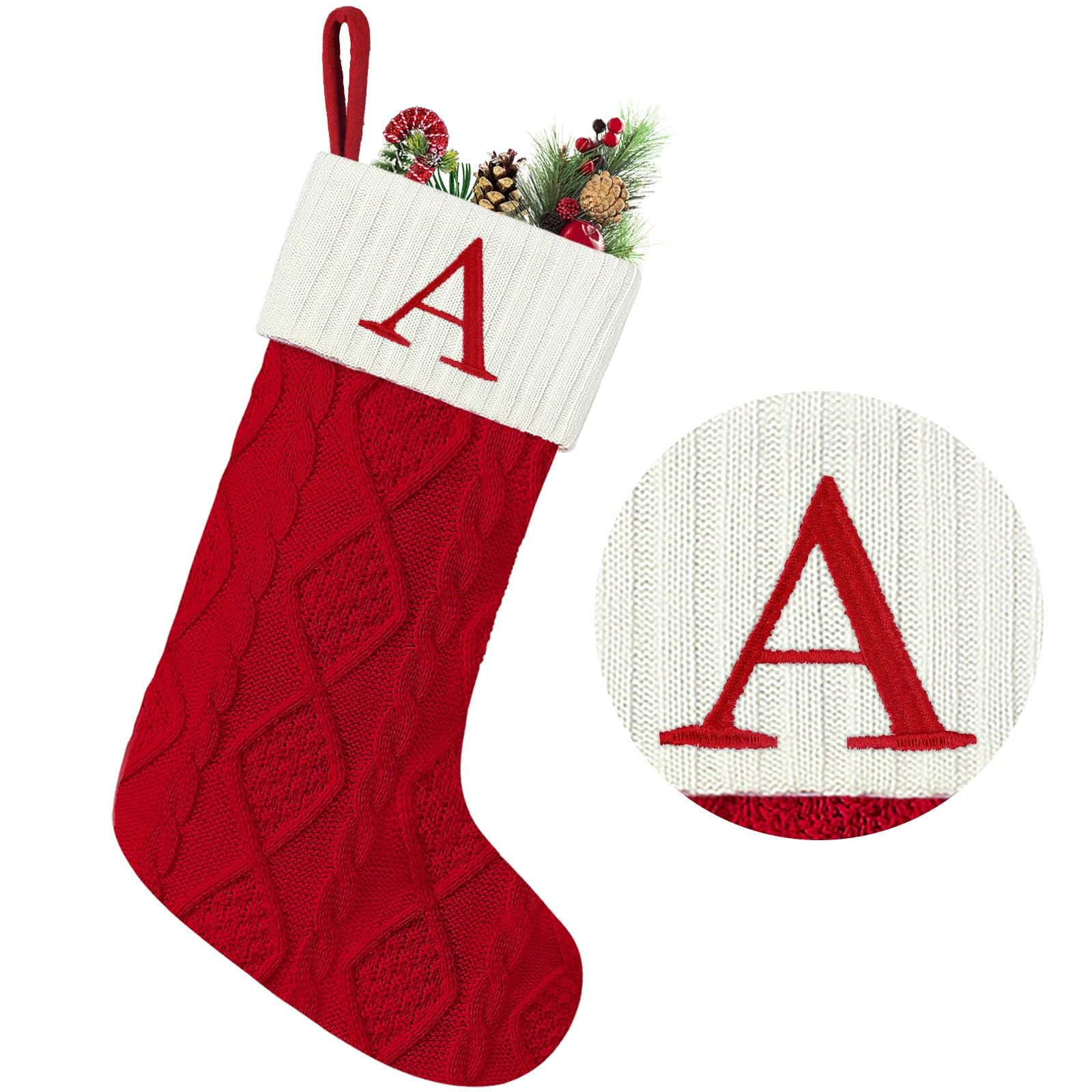 Amazon.com: Senneny Christmas Stockings with Initials, 20” Large ...