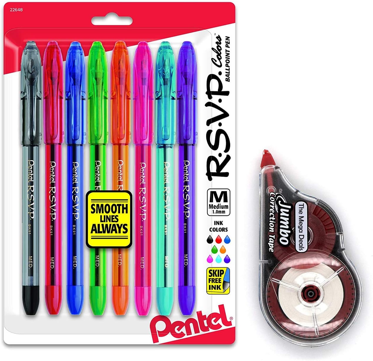 Amazon.com : Pentel® R.S.V.P.® Ballpoint Pens, Medium Point, 1.0 mm ...