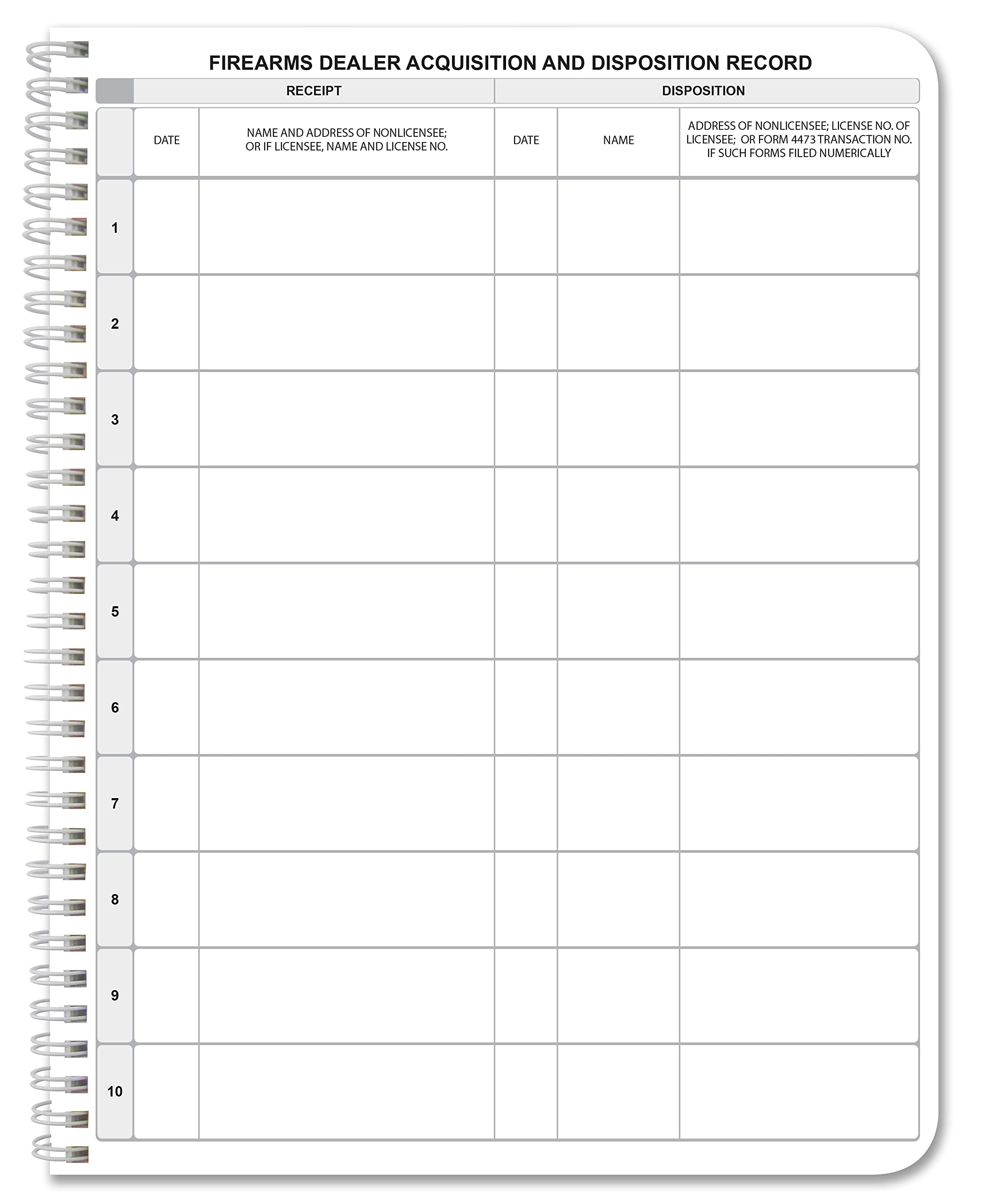 Snapklik.com : BookFactory Firearms Acquisition And Disposition A&D Gun Log Book/Record Book ...