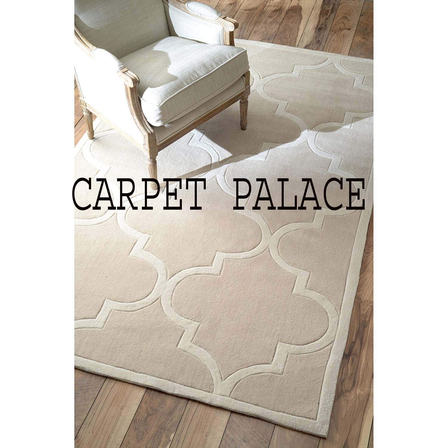 Buy Carpet Palace Modern Carpet (Beige White, Wool And Wool Blend, 8 X ...