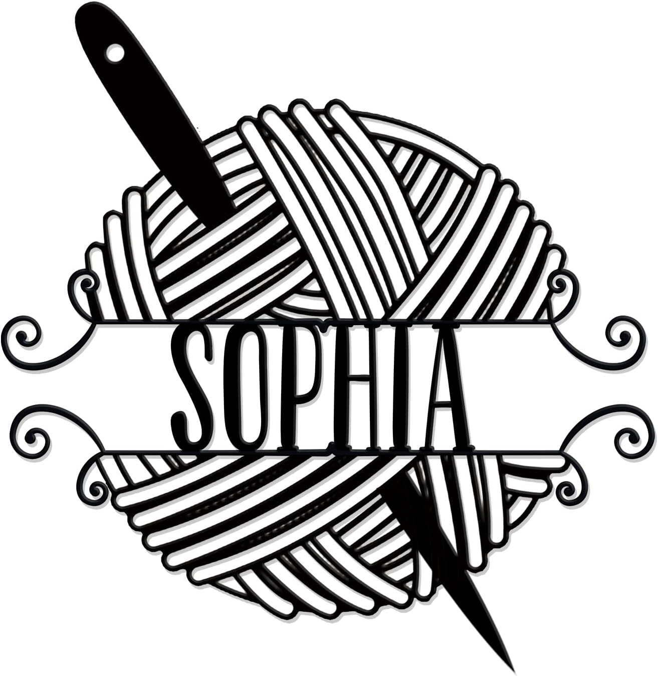 Personalized Hobby Metal Wall, Crochet Monogram Metal Sign, Crochet ...