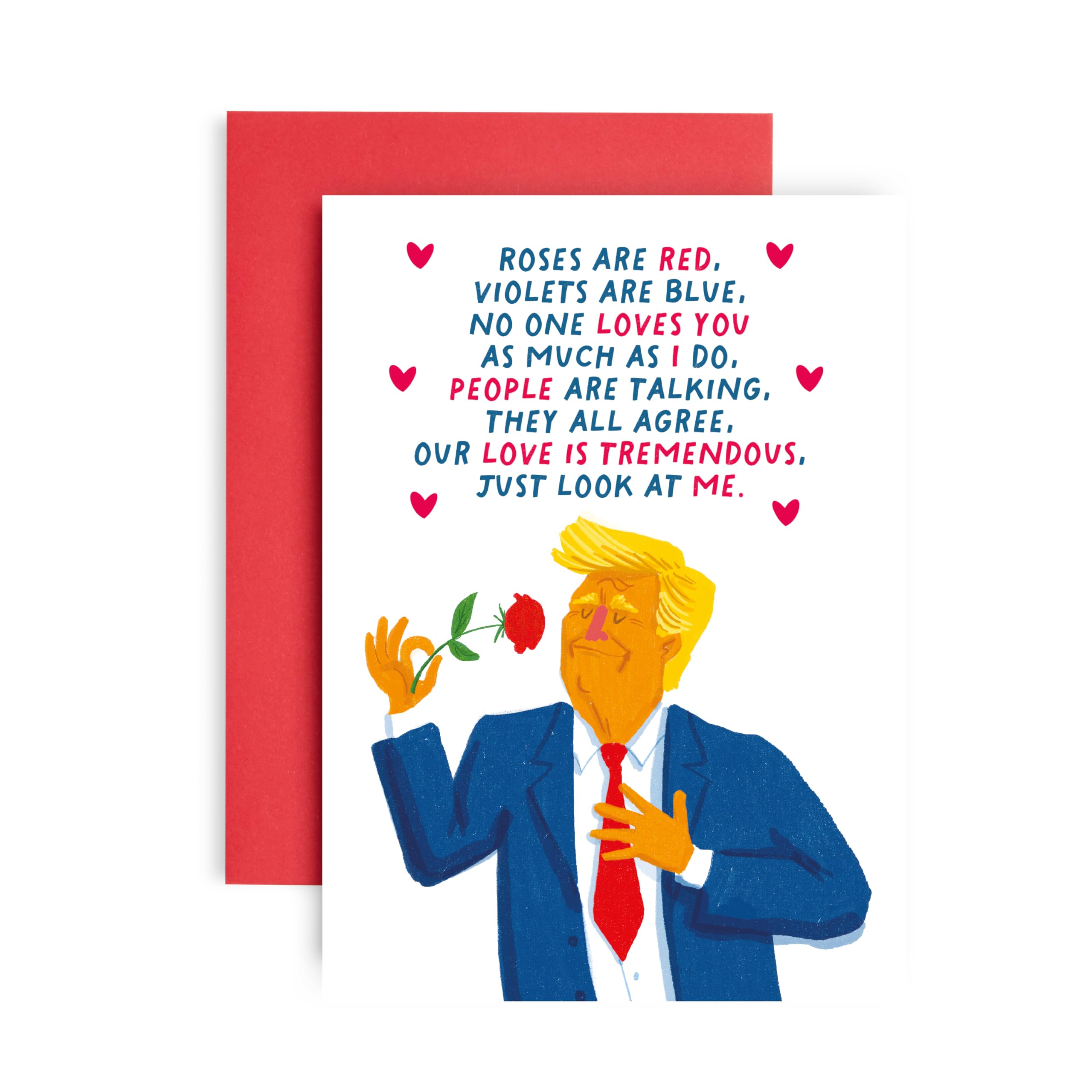 Amazon.com : Huxters Trump Anniversary Valentines Card - Roses Are Red ...