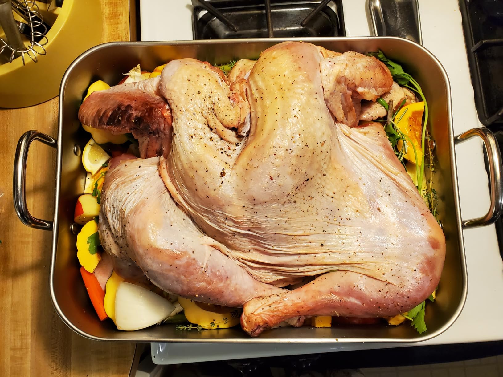 Amazon.com: Roasting Pan, EWFEN 17*13 Inch Stainless Steel Turkey ...