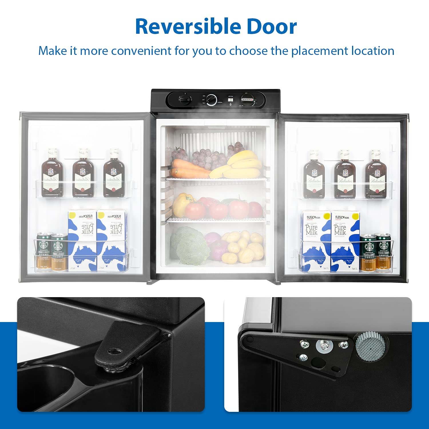 Propane Refrigerator 3 Way Camper Gas Fridge 120V 12V LPG 2.1 Cu.Ft RV ...