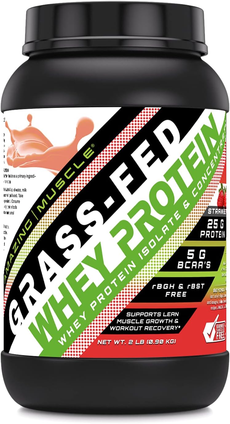 Amazon.com: Amazing Muscle Grass FED Whey Protein 2 Lbs (Non-GMO ...