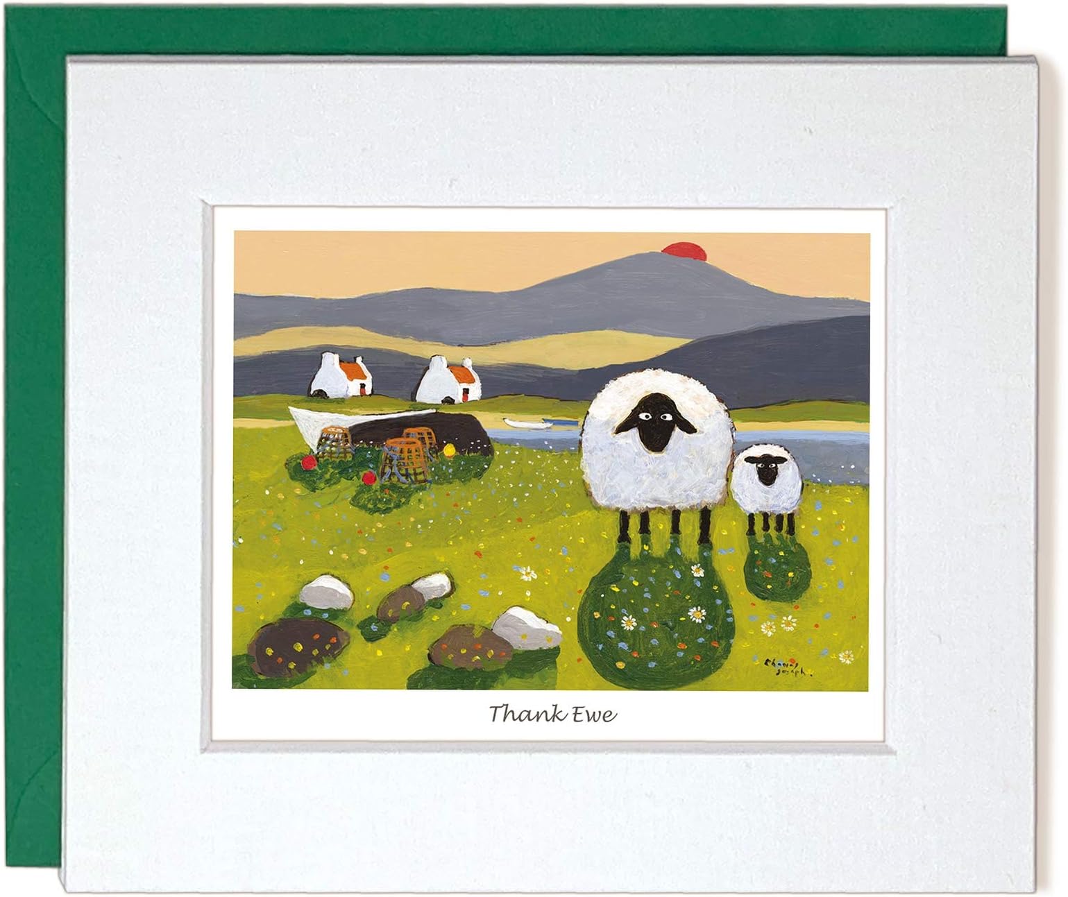 "Thank Ewe " Mounted Greeting Card by Thomas Joseph - Thank You Sheep ...