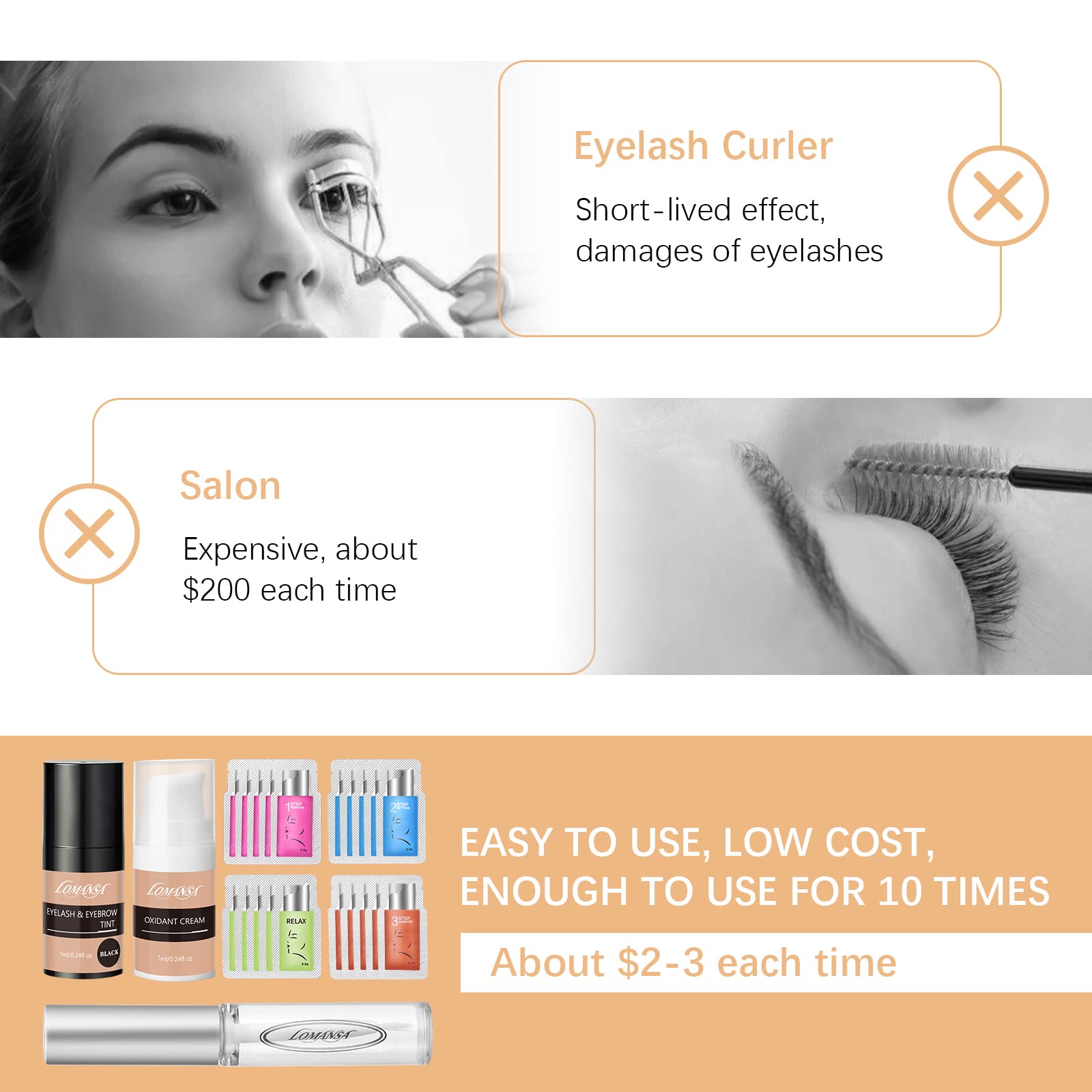 Lomansa Lash Color Kit, Eyelash Lift and Color Kit, Lash Lift Glue with ...
