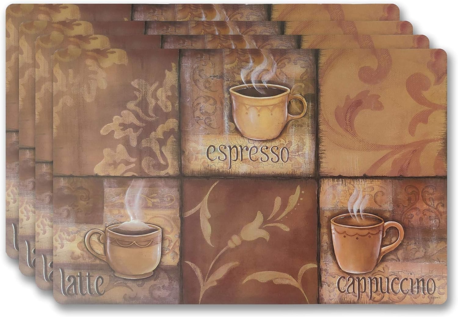 Amazon.com: Kigai Coffee Theme Round Placemats Set of 4, Non-Slip Table ...