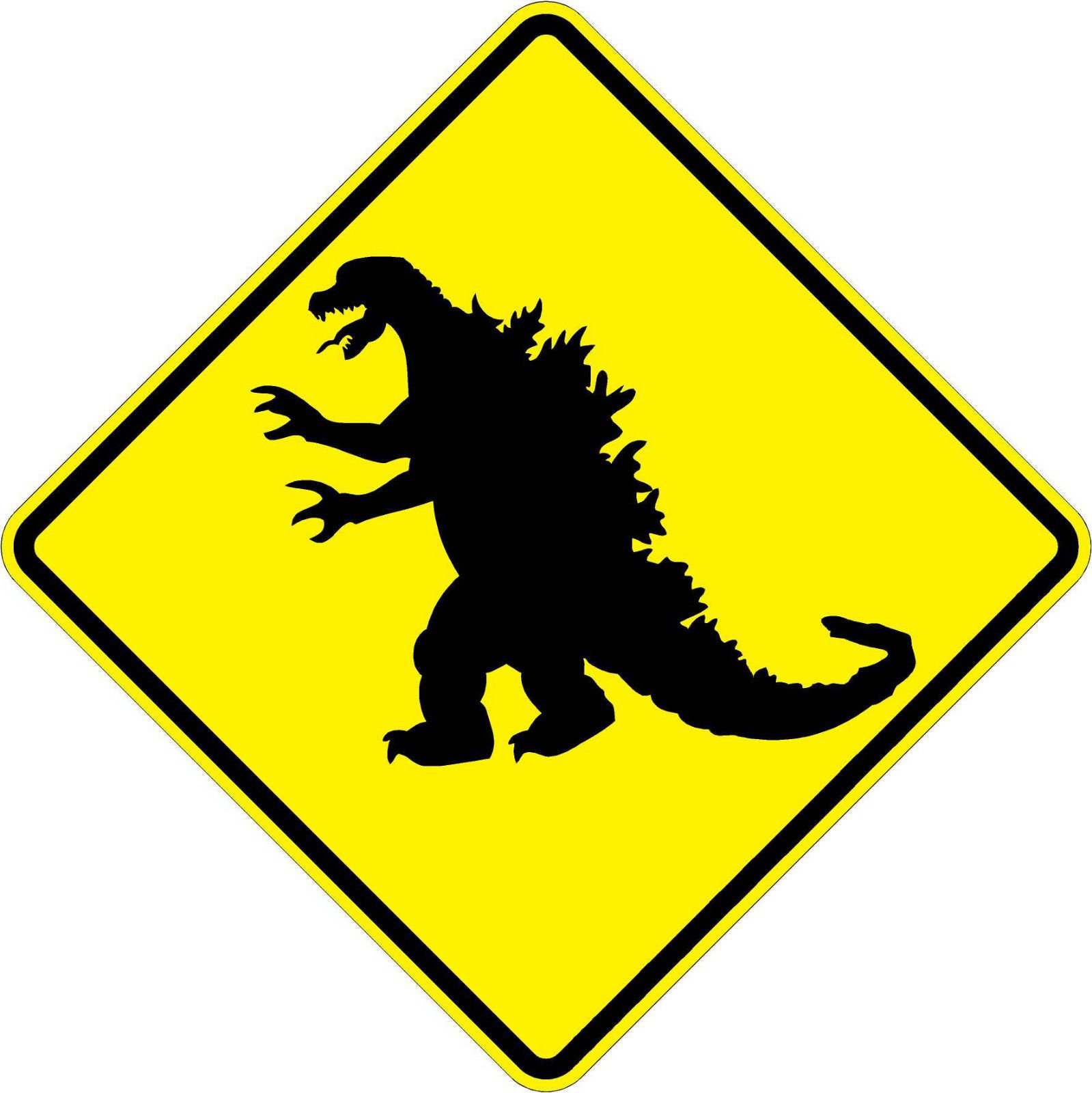 Amazon.com: Godzilla - 18 x 18 Warning Signs. 3M High Intensity ...