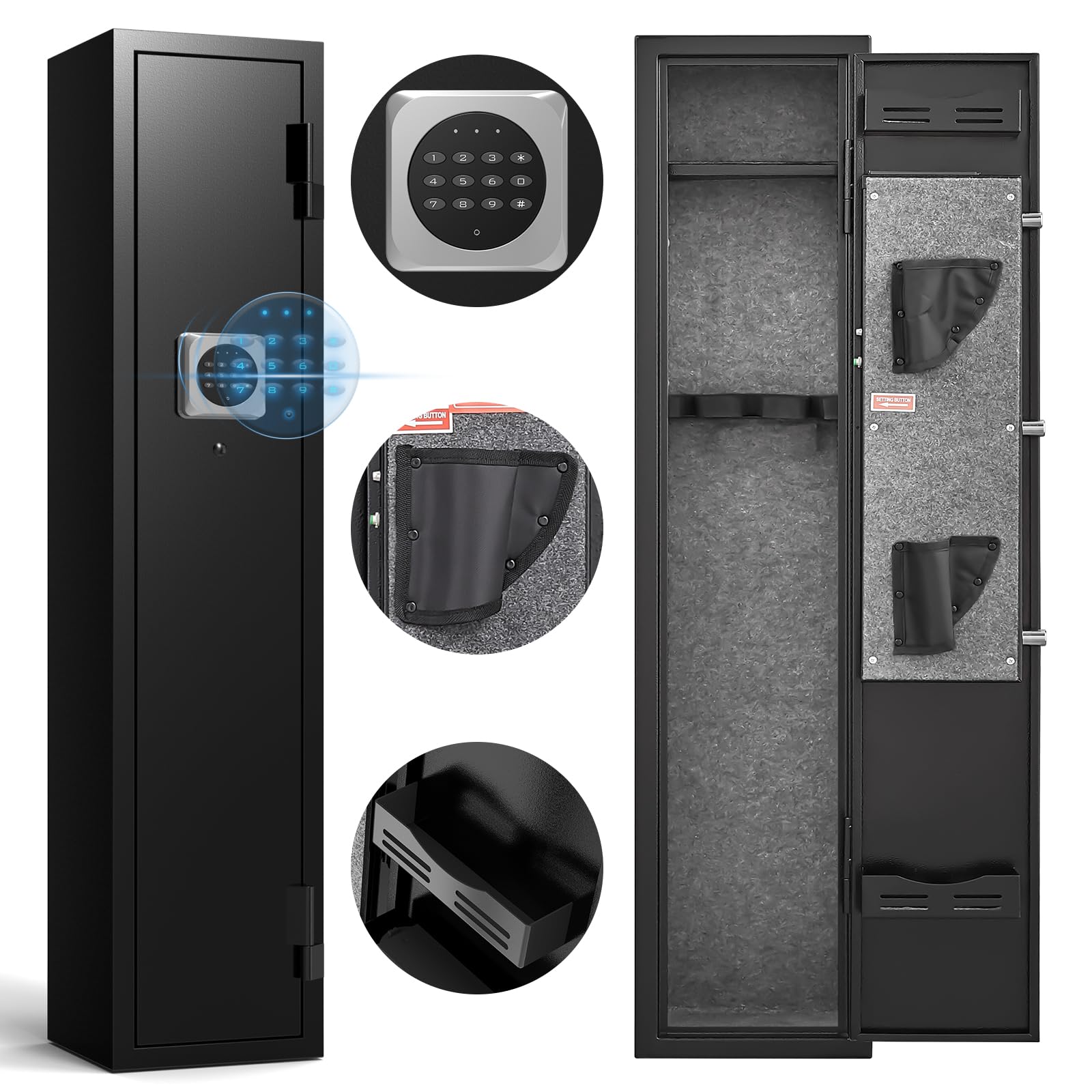 Amazon.com: Marcree 2 Gun Safe, Small Rifle Safe with Alarm System, 180 ...