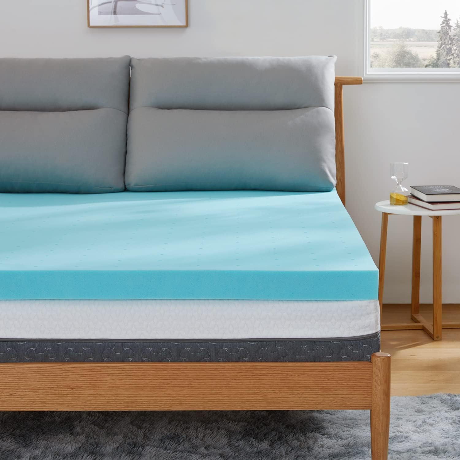 Snapklik.com : Marsail 3 Inch Queen Size Memory Foam Mattress Topper