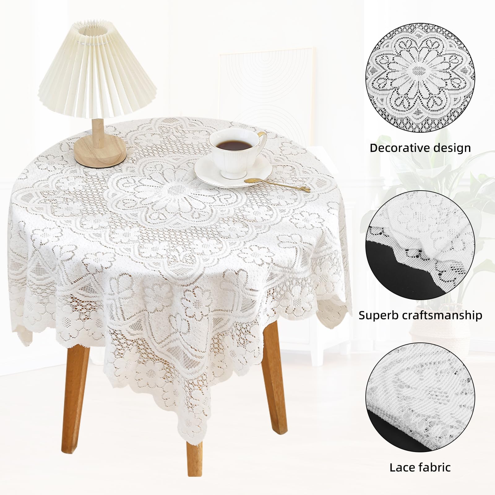 Snapklik.com : Square Lace Tablecloth3 5 X 35 Inch, White Lace ...