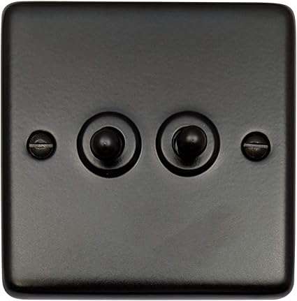 Matt Black Toggle Switch (2 Gang) - CFB282 : Amazon.co.uk: DIY & Tools